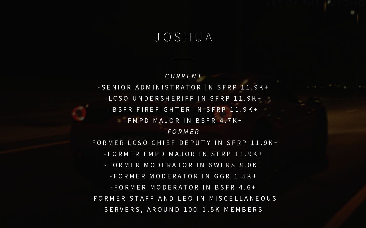 Joshua's card